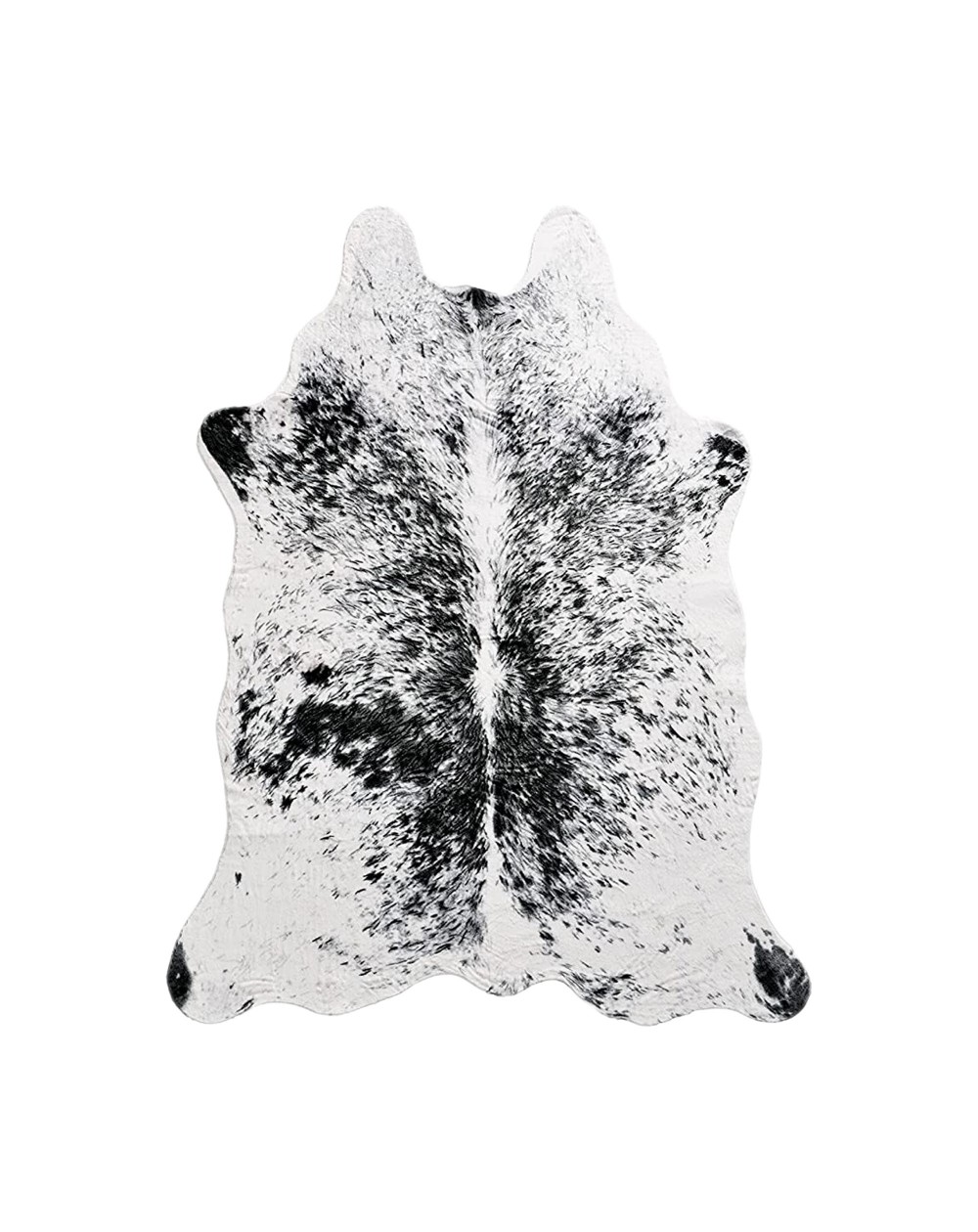 Large Faux Cowhide Rug - Chalk and Board (4.6ft x 6.6ft) - White/Gray ...